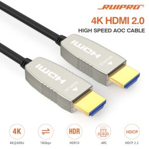 RUIPRO 4K HDMI Fiber Optic Cable 80FT18Gbps 4K@60Hz ARC HDR10 Ultra Slim Flexible HDMI 2.0b Cable