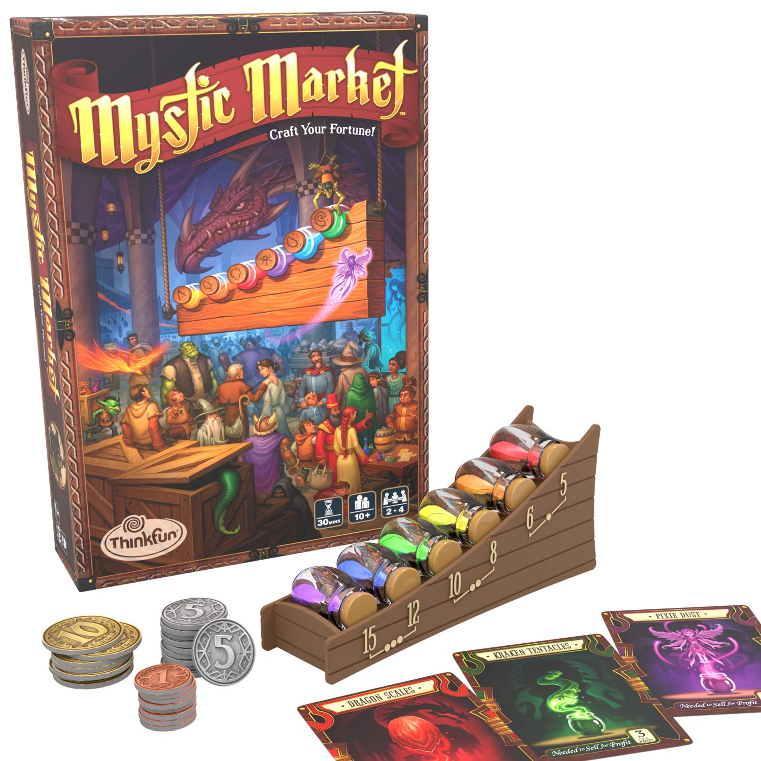 Think Fun Mystic Market: Bring The Magic to Your Board Game Night! for Ages 10+