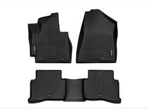 weathertech custom fit floorliners for hyundai tucson - 1st & 2nd row (44816-1-2), black