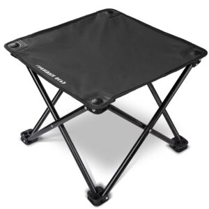 forbidden road camping stool portable footrest for hiking fishing backpacking beach travel - capacity 220lbs (black, 14.17 * 11.8 inch)