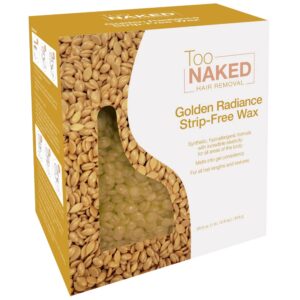 too naked golden radiance strip-free wax, hypoallergenic, incredible elasticity peel wax size 28.8 ounces