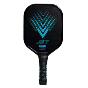 franklin sports pickleball paddle - aluminum pickleball racket - jet pickleball paddle - blue - usa pickleball (usapa) approved - 8mm thick core