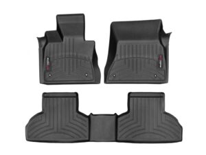 weathertech custom fit floorliners for bmw x5 50i, x5 m, x6 50i, x6 m, x6 35i, x5 35d - 1st & 2nd row (4413351-445592), black