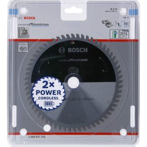 Bosch Professional Circular Saw Blade Standard (for Aluminium, 173 x 20 x 1.8 mm, 60 teeth; Accessories: Cordless Circular Saw)