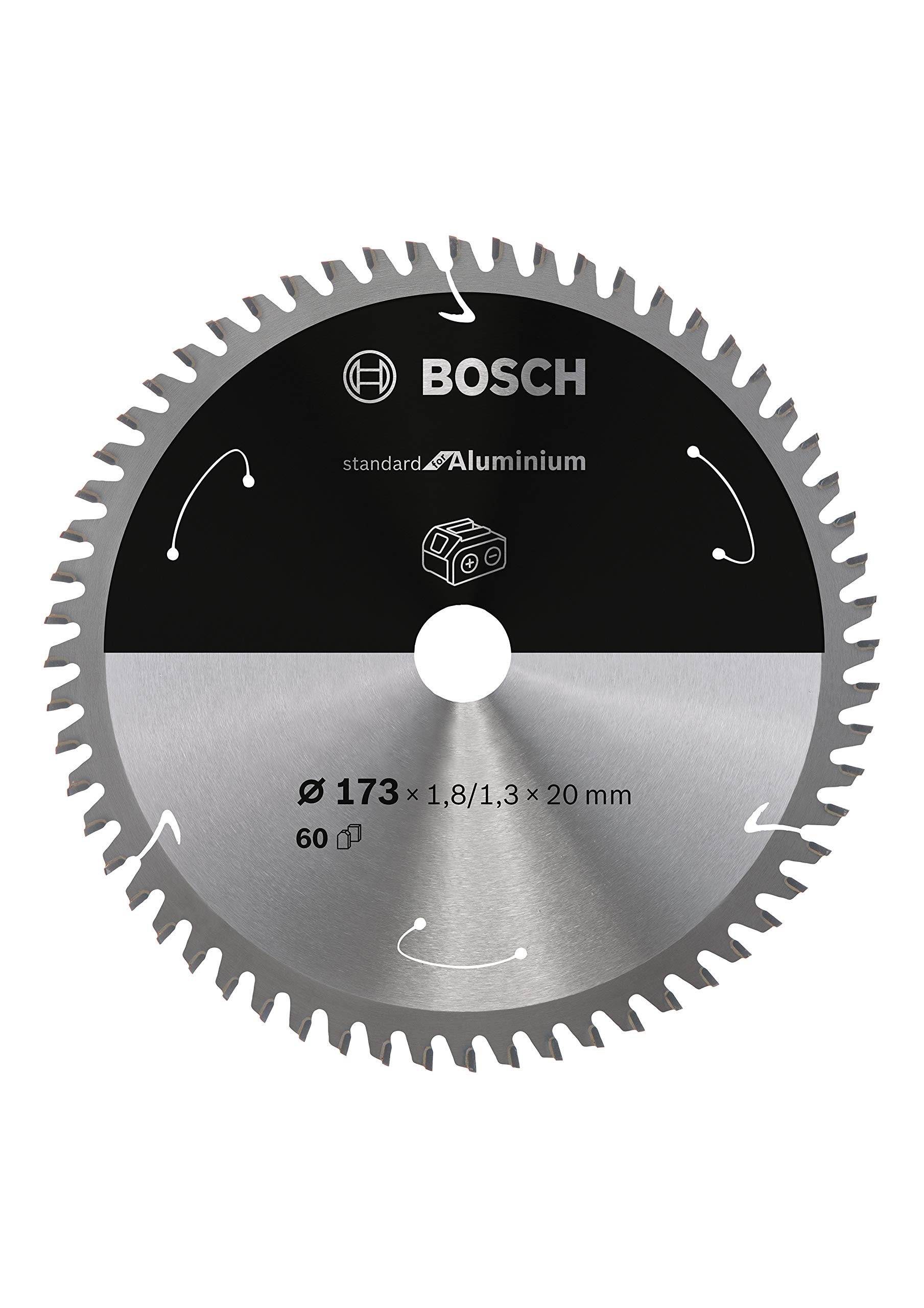 Bosch Professional Circular Saw Blade Standard (for Aluminium, 173 x 20 x 1.8 mm, 60 teeth; Accessories: Cordless Circular Saw)