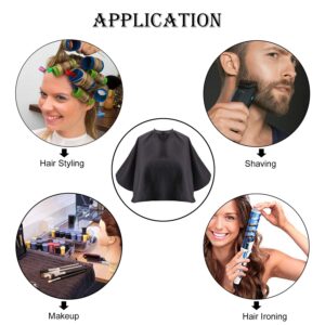 Noverlife Black Makeup Cape, Chemical & Water Proof Beauty Salon Shorty Smock for Clients, Lightweight Comb-out Beard Apron Shortie Makeup Bib Styling Shampoo Cape for Makeup Artist Beautician