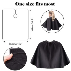 Noverlife Black Makeup Cape, Chemical & Water Proof Beauty Salon Shorty Smock for Clients, Lightweight Comb-out Beard Apron Shortie Makeup Bib Styling Shampoo Cape for Makeup Artist Beautician