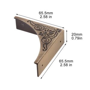 Metal Corner Protector, 4 Pcs Antique Edge Safety Guard Cabinet Furniture Corner Bumpers,Table Corner Protectors,Cover Damaged Corners on Coffee Table (Bronze)