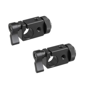 camvate 15mm single rod clamp adapter with black thumbscrew locking knob (2 pieces) - 2217