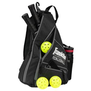 franklin sports pickleball bags - pickleball sling bag backpack for gear + equipment - pickleball bag for men + women - holds paddles, pickleballs + accessories - official us open pickleball bag