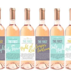 6 Mommy's First Milestone Wine Labels and Stickers, Great Baby Shower and Pregnancy Gift Ideas for Mom To Be, Funny Mom's First Moments After Having New Baby Girl or Boy – By Harper & Ivy Designs