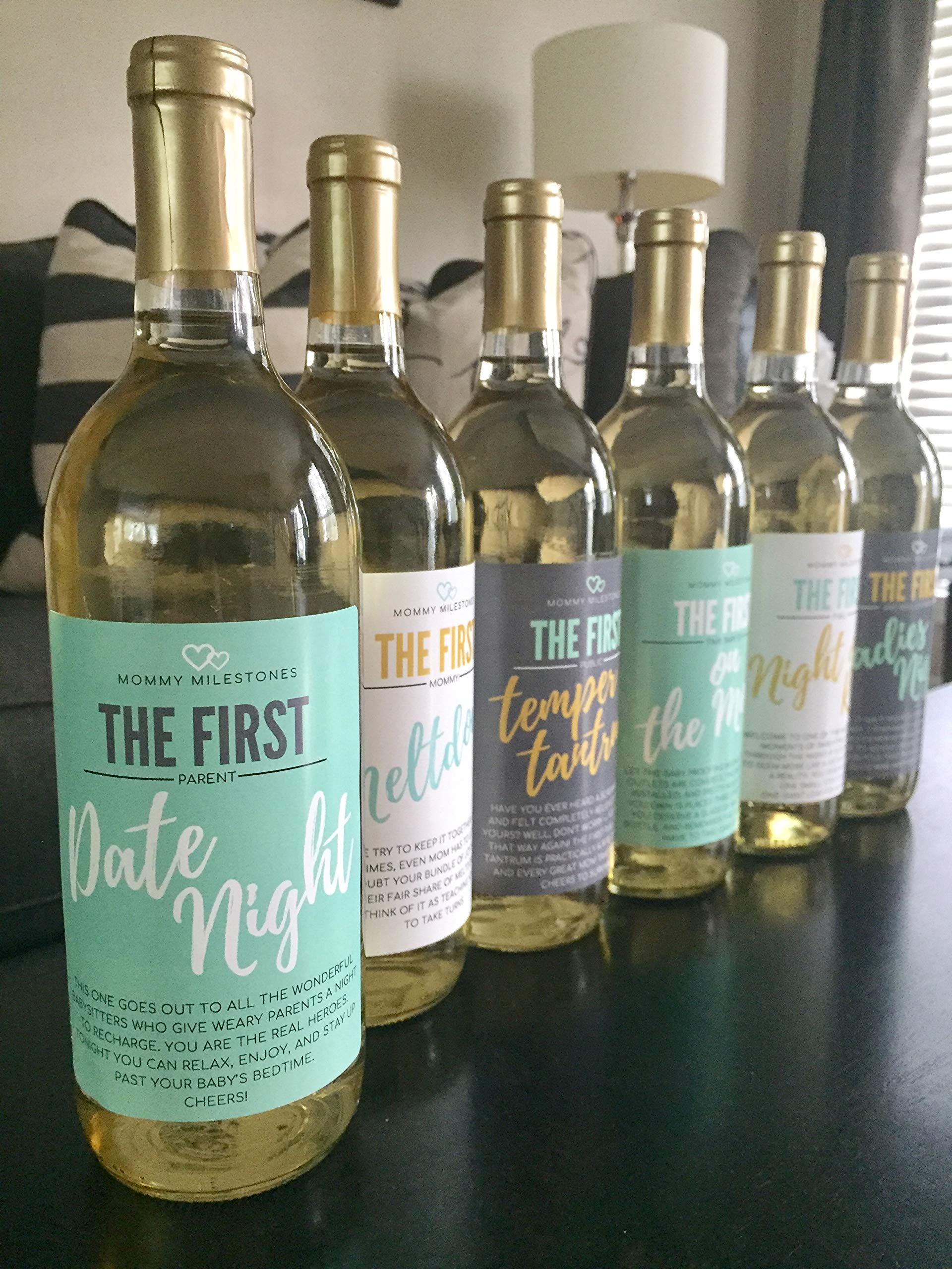 6 Mommy's First Milestone Wine Labels and Stickers, Great Baby Shower and Pregnancy Gift Ideas for Mom To Be, Funny Mom's First Moments After Having New Baby Girl or Boy – By Harper & Ivy Designs