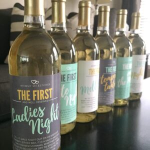 6 Mommy's First Milestone Wine Labels and Stickers, Great Baby Shower and Pregnancy Gift Ideas for Mom To Be, Funny Mom's First Moments After Having New Baby Girl or Boy – By Harper & Ivy Designs