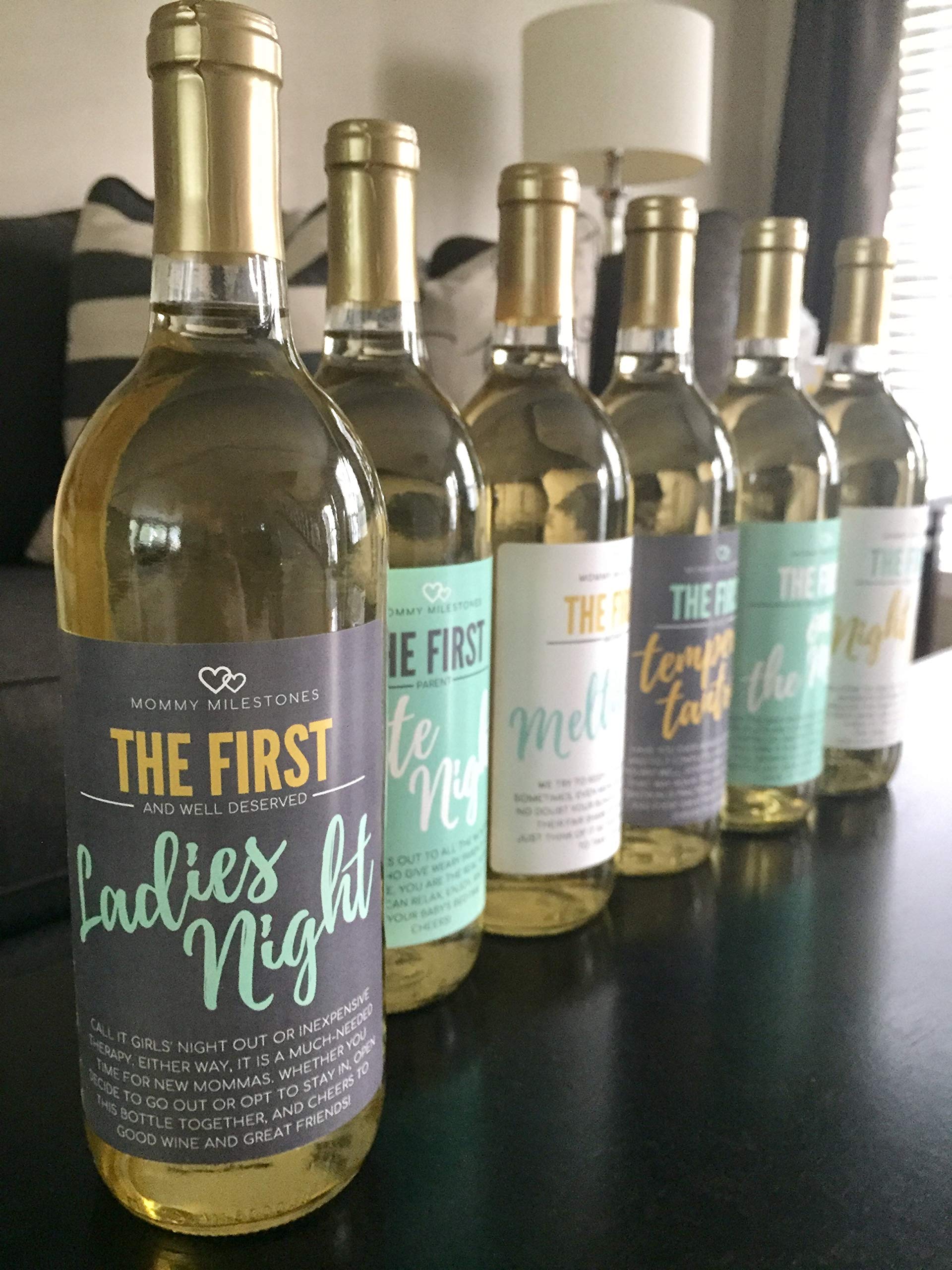 6 Mommy's First Milestone Wine Labels and Stickers, Great Baby Shower and Pregnancy Gift Ideas for Mom To Be, Funny Mom's First Moments After Having New Baby Girl or Boy – By Harper & Ivy Designs