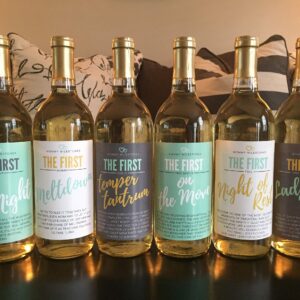 6 Mommy's First Milestone Wine Labels and Stickers, Great Baby Shower and Pregnancy Gift Ideas for Mom To Be, Funny Mom's First Moments After Having New Baby Girl or Boy – By Harper & Ivy Designs