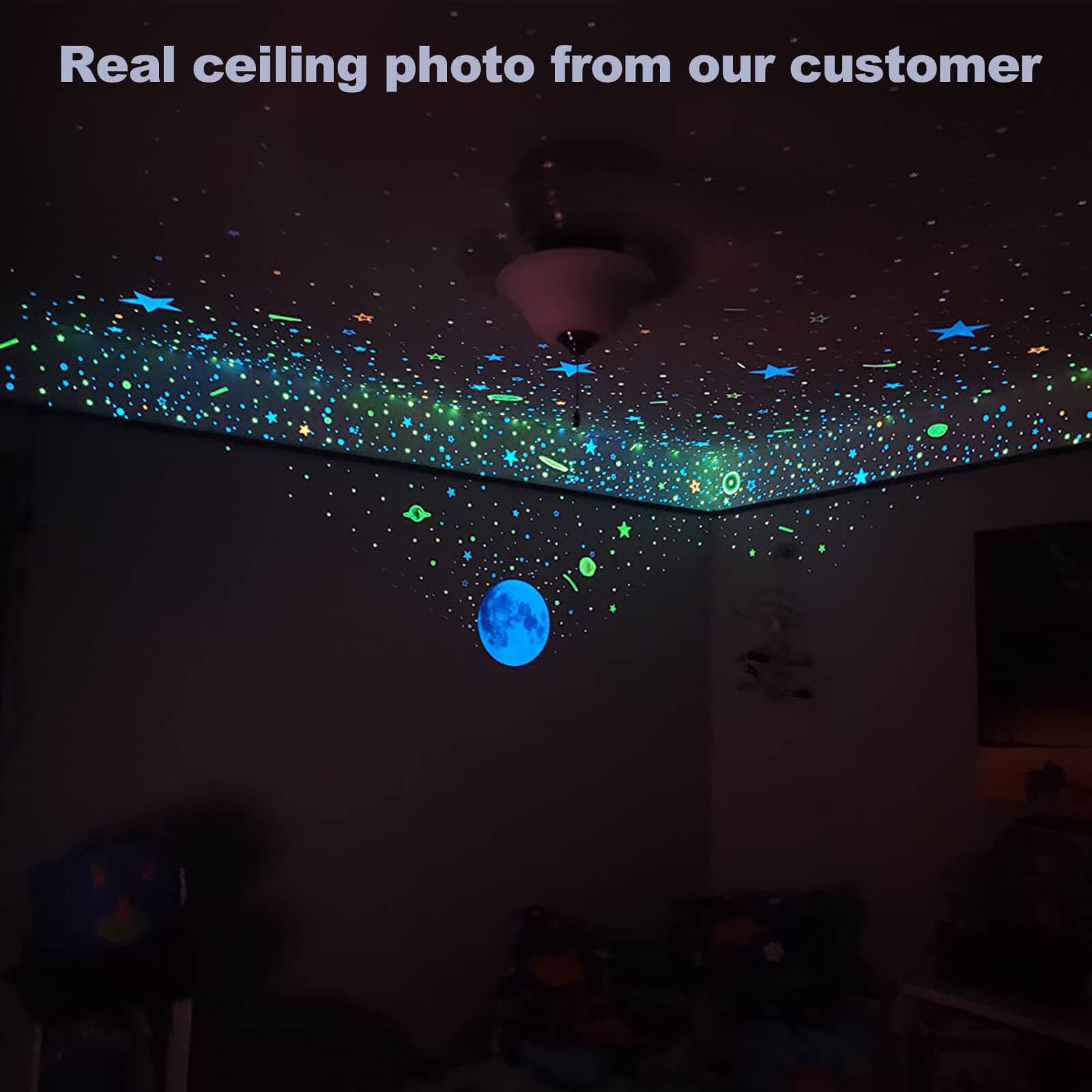 Glow in The Dark Stars Decals Decor for Ceiling 633 Pcs Realistic 3D Stickers Starry Sky Shining Decoration Perfect for Kids Bedroom Bedding Room Gifts