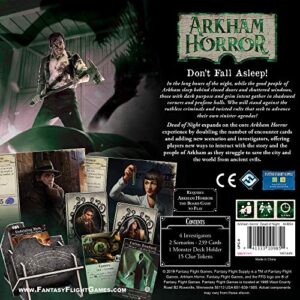 Arkham Horror The Dead of Night Board Game EXPANSION - New Scenarios, Investigators, and Horrors! Cooperative Mystery Game, Ages 14+, 1-6 Players, 2-3 Hour Playtime, Made by Fantasy Flight Games