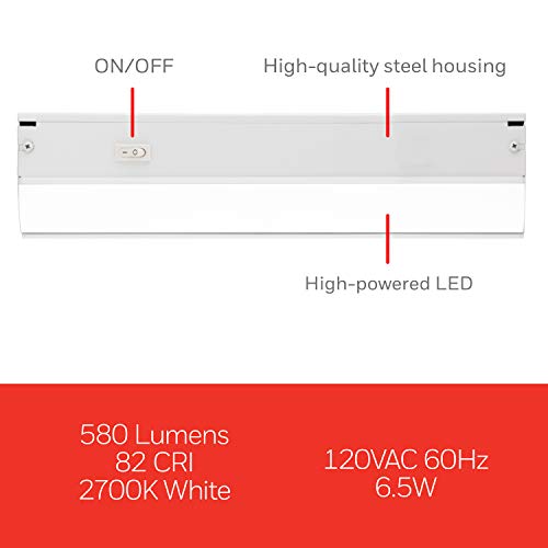 UltraPro 24 inch Hardwired Under Cabinet Lights, On/Off Only, 2700K Warm White, Under Cabinet Lighting, Under Counter Lights for Kitchen 44112