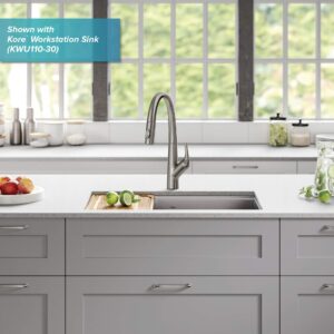 KRAUS Arqo M Single Handle Pull-Down Kitchen Faucet in Spot Free Stainless Steel, KPF-2523SFS