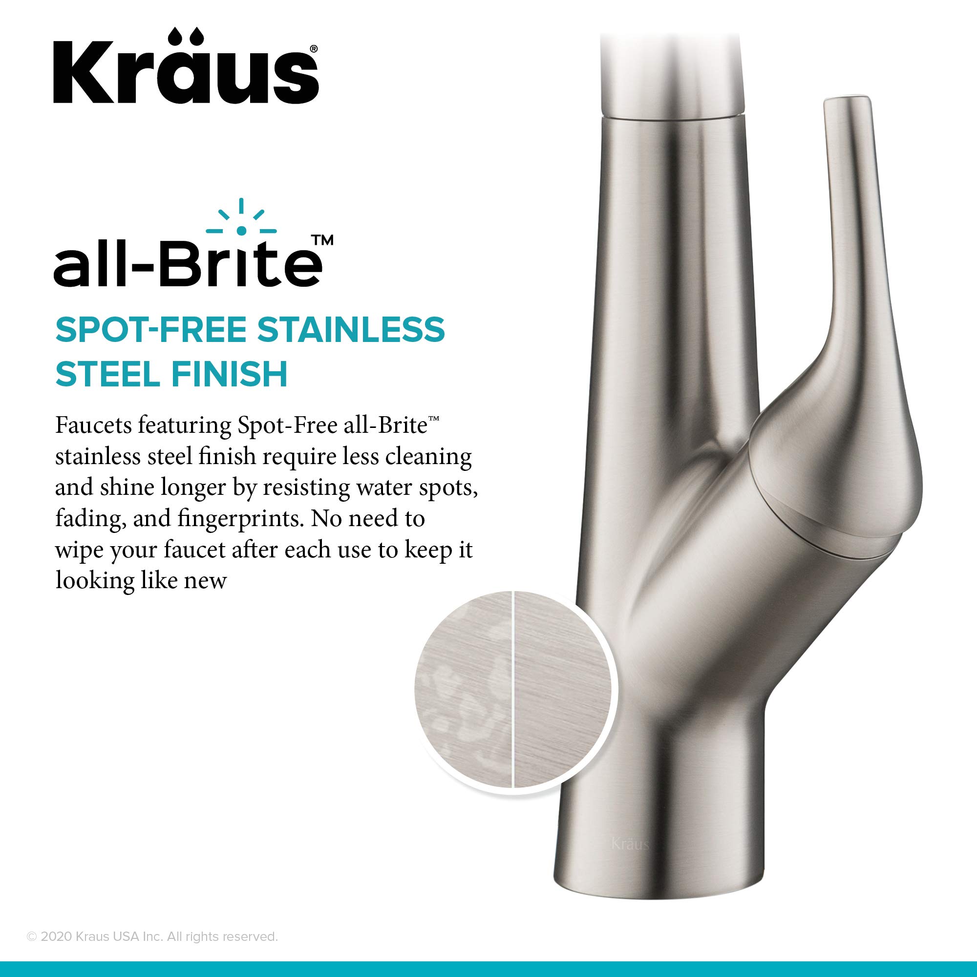 KRAUS Arqo M Single Handle Pull-Down Kitchen Faucet in Spot Free Stainless Steel, KPF-2523SFS