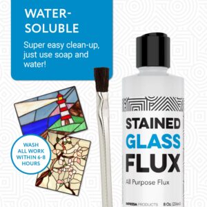 IMPRESA 8oz Liquid Zinc Flux for Stained Glass, Soldering Work, Glass Repair and more - Easy Clean Up - Made in USA