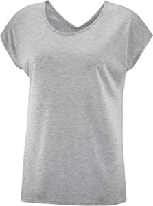 salomon women's standard comet short sleeve tee w, lunar rock/heather, l