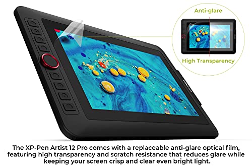 XPPen Artist12 Pro 11.6" Drawing Tablet with Screen Pen Display Full-Laminated Graphics Tablet with Tilt Function Battery-Free Stylus and 8 Shortcut Keys(8192 Levels Pen Pressure and 72% NTSC)