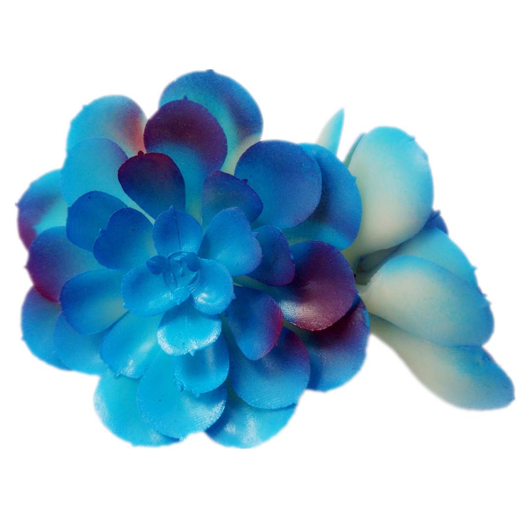 Veronica Key Artificial Blue Succulent Plants Plastic Fake Flower Arrangement for Home Garden Office Desk Decoration Pack of 10