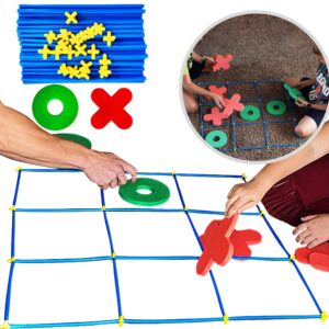 RAINBOW TOYFROG Jumbo Tic Tac Toe Game Set, Large Indoor Outdoor Games, Backyard Games for Kids and Adults, Outdoor Play Yard Games with Carry Bag for Family and Party