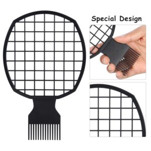 2 Pieces Afro Twist Hair Comb with Twist Wave Barber Tool Twist Brush Curl Comb Twist Hair Sponge Twist Wave Curl Brush Comb Twist Hair Coils Comb for Natural Hair (Black)