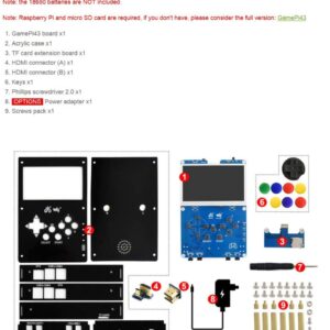 GamePi43 Add-ons Accessories Handheld Game Console Kit Raspberry Pi Classic Portable Retro Video Gaming Console 4.3 inch 800×480 IPS Screen Display Monitor for Pi 4 3 2 Model B B+ @XYGStudy