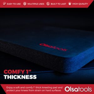 Olsa Tools Mechanics Kneeling Pad | Protection Knee Pads | Kneeling Work Mat | Under Car Mat | Creeper Pad | Work Pad | Foam Pad | 18" x 11" x 1"