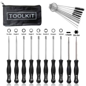 yhlfooz 10pcs carburetor adjustment tool set for common 2 cycle small engine echo poulan husqvarna mtd ryobi homelite string trimmer weed eater chainsaw (includes: cleaning brush + black toolkit)