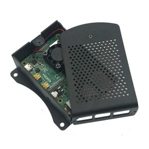 Raspberry Pi 4 Model B Aluminum Case Metal Chassis Shell Box with Onboard Cooling Fan (Black) (for Raspberry Pi 4)