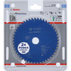 Bosch Professional Circular Saw Blade Expert (for Aluminium, 140 x 20 x 1.8 mm, 48 Teeth; Accessories: Cordless Circular Saw)