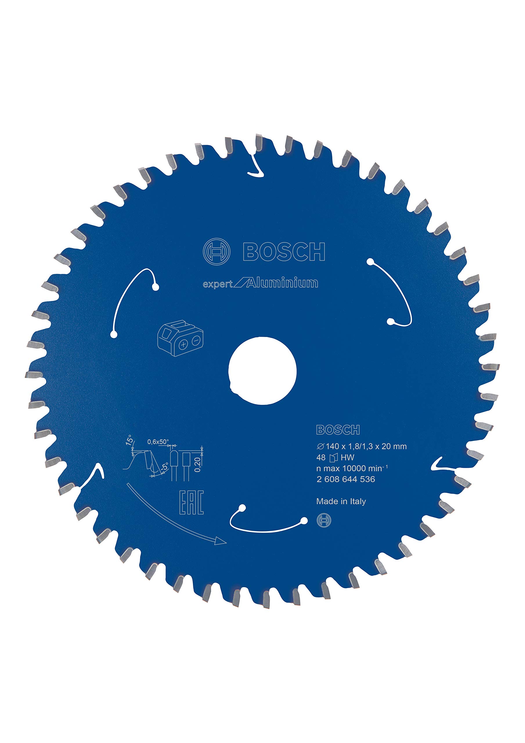 Bosch Professional Circular Saw Blade Expert (for Aluminium, 140 x 20 x 1.8 mm, 48 Teeth; Accessories: Cordless Circular Saw)