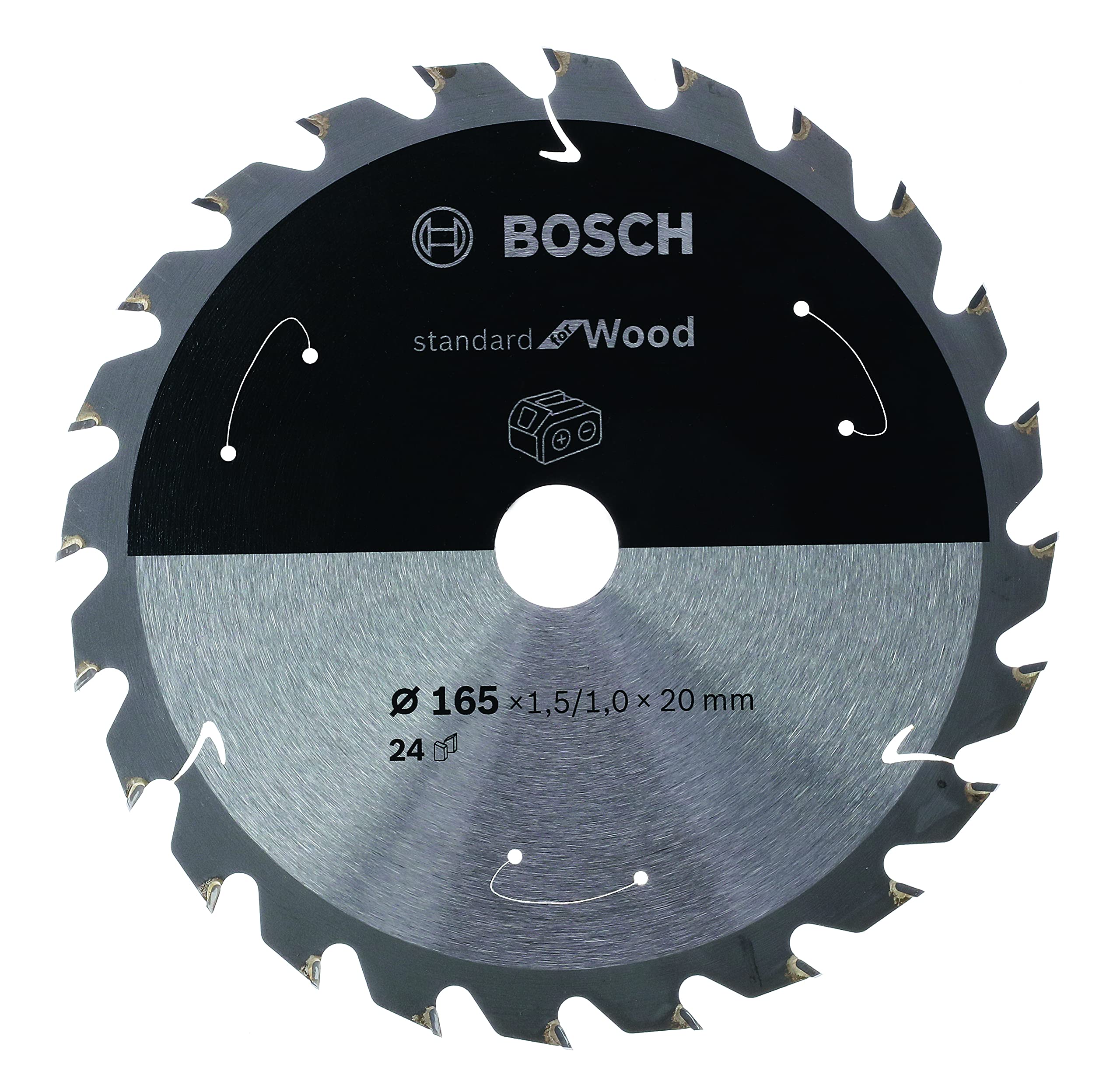 Bosch Professional Circular Saw Blade Standard for Wood (Wood, 150 X 10 X 1.6 mm, 24 Teeth, Accessory Cordless Circular Saw)