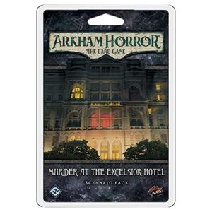 arkham horror the card game murder at the excelsior hotel scenario pack | horror game | cooperative mystery card game | ages 14+ | 1-4 players | avg. playtime 1-2 hours | made by fantasy flight games