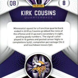 2019 Certified Diamonds NFL #6 Kirk Cousins Minnesota Vikings Official Panini Football Trading Card