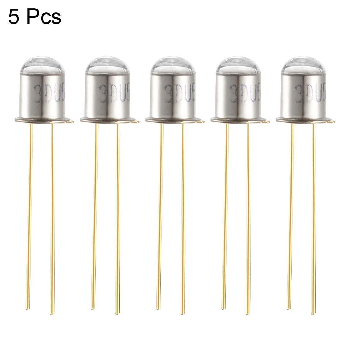 uxcell 5pcs Photosensitive Diode Photodiodes Light Sensitive Sensors,5mm Round Head Receiver Diode