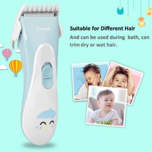 Baby Hair Clippers, Ceramic Blade Electric Kids Hair Trimmer, Ultra-Quiet Cordless Rechargeable Waterproof Haircut Kit for Kids & Adult