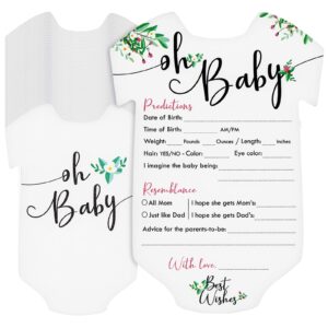 sparkle and bash 50 pack girl baby shower prediction and advice cards for parents to be, floral themed party games (5 x 7 in)