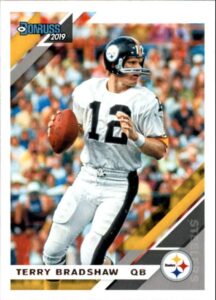 2019 donruss football #218 terry bradshaw pittsburgh steelers official nfl trading card from panini america