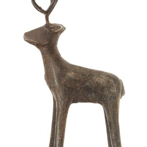 Creative Co-Op Metal Standing Deer Figures and Figurines, 13.25", Grey