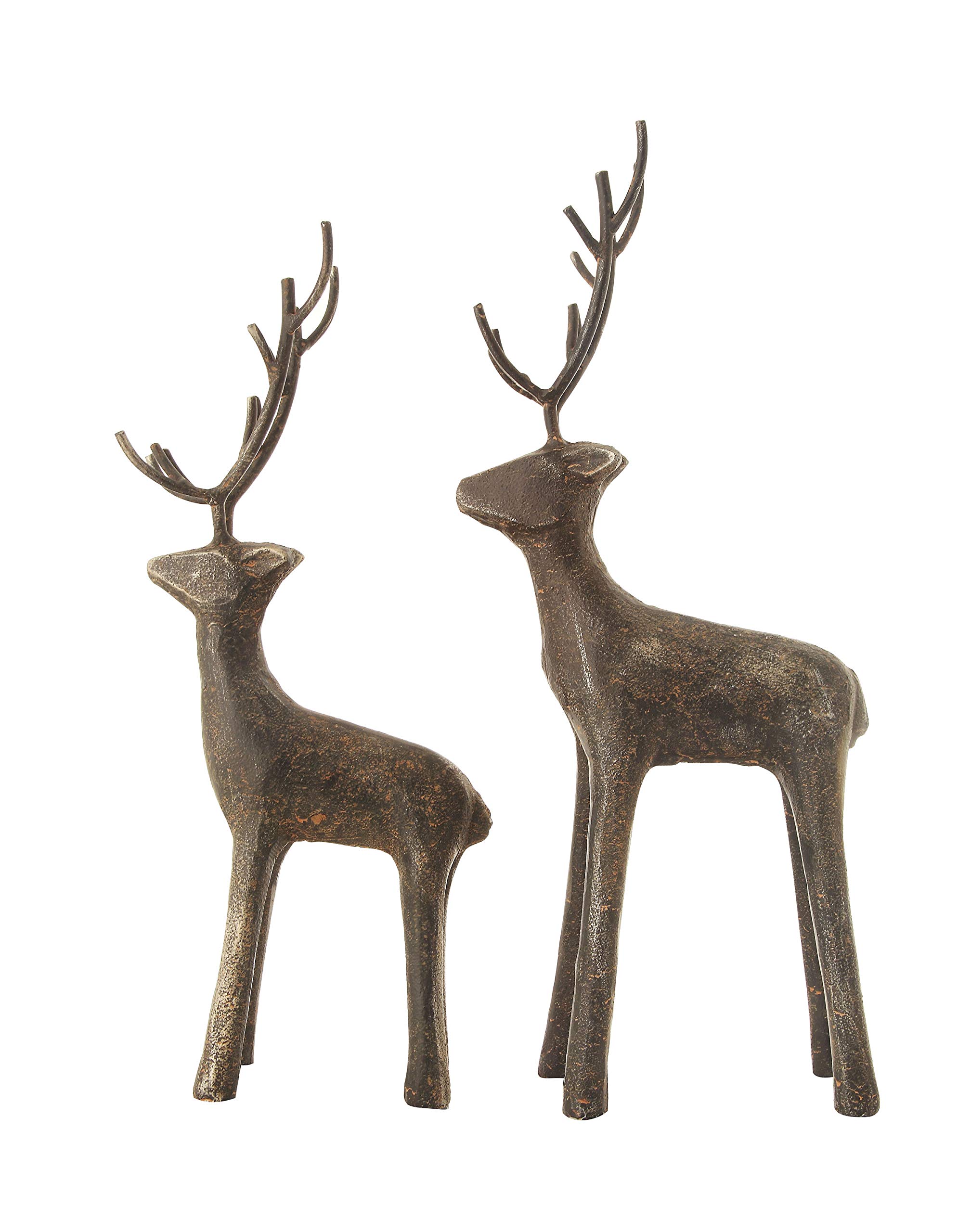 Creative Co-Op Metal Standing Deer Figures and Figurines, 13.25", Grey