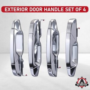 Exterior Chrome Door Handle Set of 4 - Compatible with Chevy, Cadillac & GMC Vehicles - 2007-2014 Silverado, Tahoe, Escalade, Sierra, Yukon, Avalanche - Replaces 15915659, 22738721, 22738722