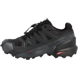 salomon speedcross 5 gore-tex trail running shoes for women, black/black/phantom, 5