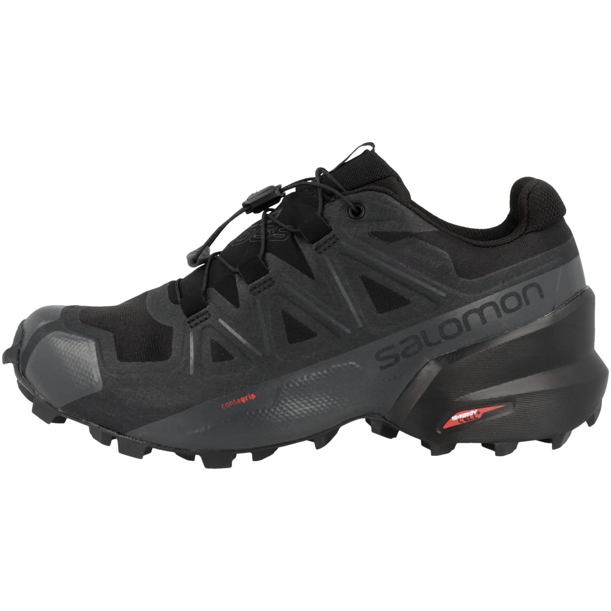 Salomon Speedcross 5 Gore-tex Trail Running Shoes for Women, Black/Black/Phantom, 5