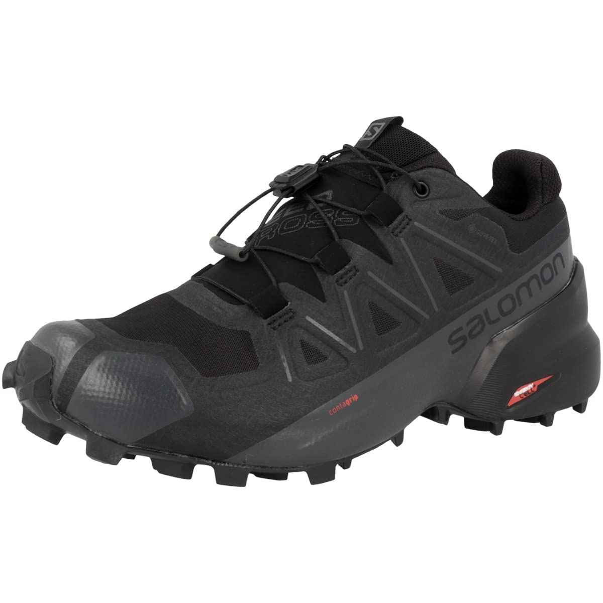 Salomon Speedcross 5 Gore-tex Trail Running Shoes for Women, Black/Black/Phantom, 5