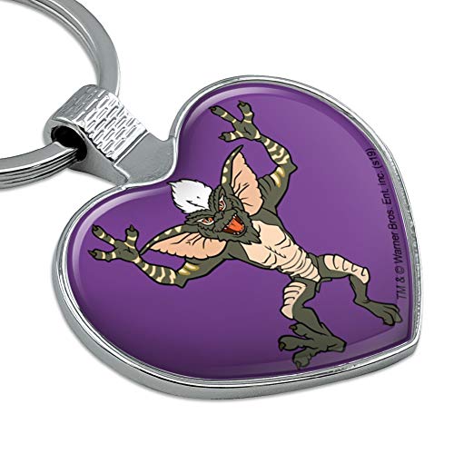 Gremlins Stripe Keychain Heart Love Metal Key Chain Ring